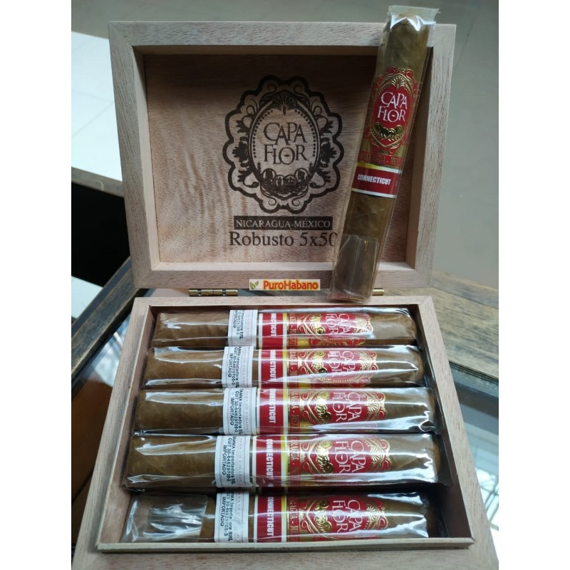 Capa Flor Robusto Habano Puros Cigarros Mexico